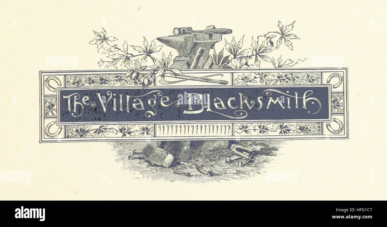 This image from 'The Village Blacksmith' includes illustrations that ...