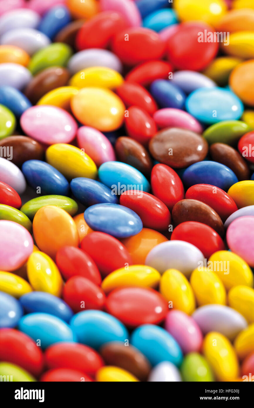 Colourful candy-coated chocolates Stock Photo - Alamy