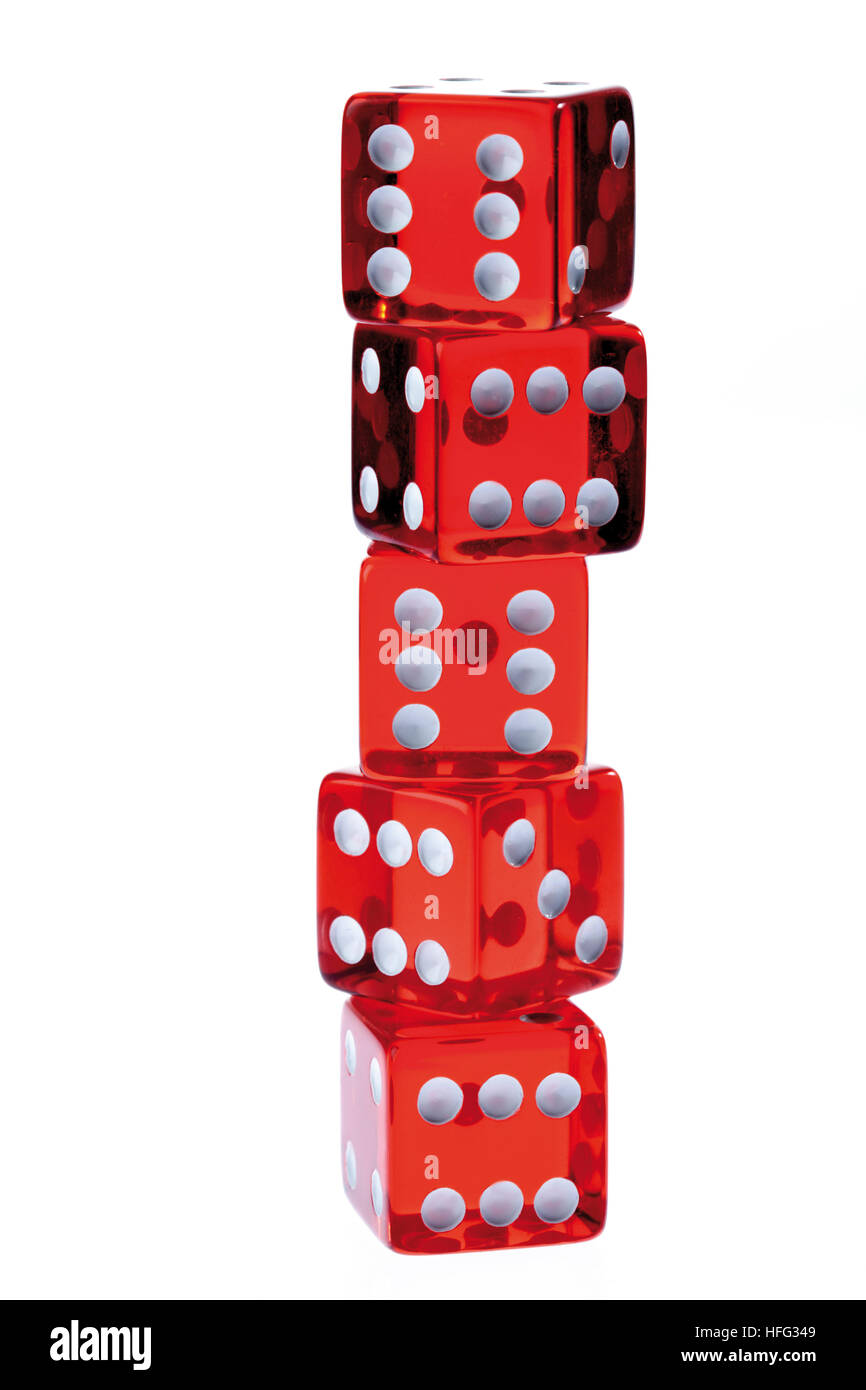 Stacked red dice Stock Photo - Alamy