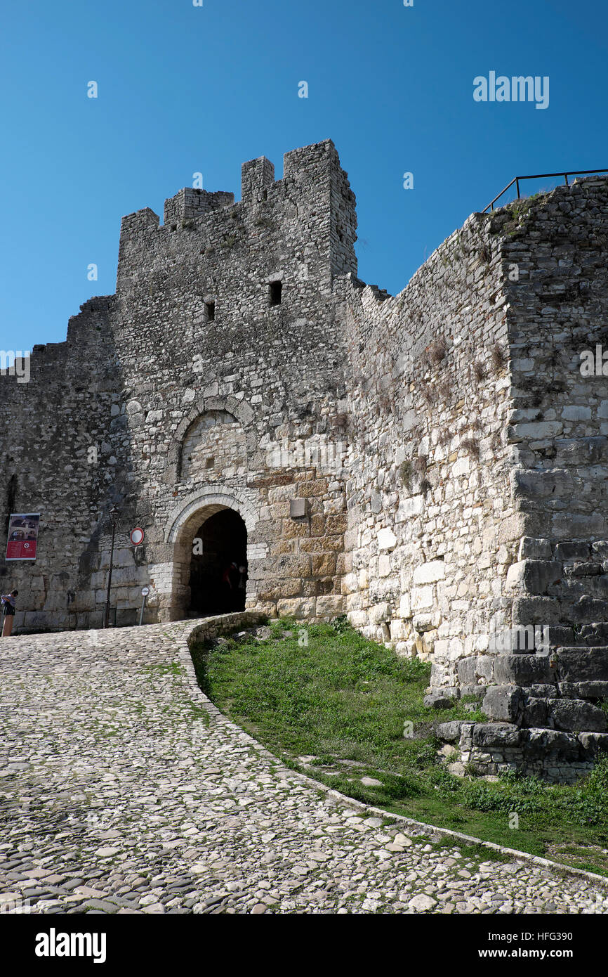 Fortress main gate, Berat Castle, Berat, Albania Stock Photo - Alamy