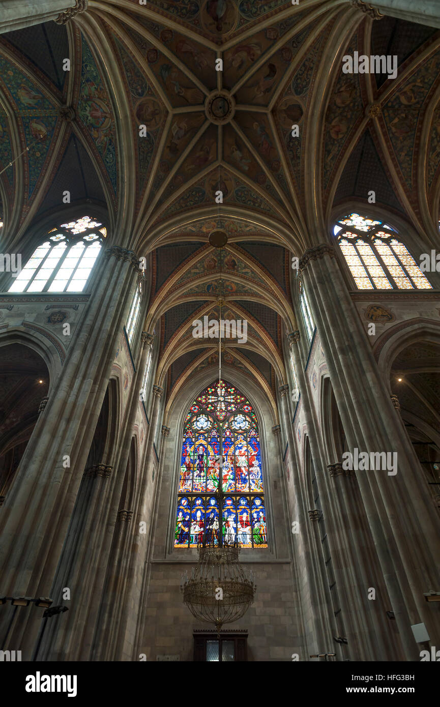 Vault with side chapel, neo-Gothic Votive Church, Vienna, Austria Stock ...