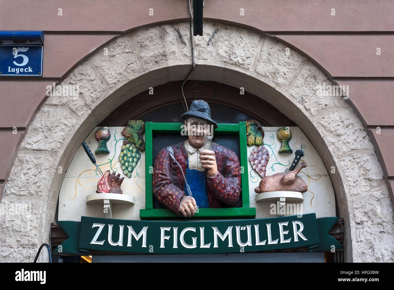 Advertising sign, restaurant Figlmüller, well-known Schnitzel Place ...