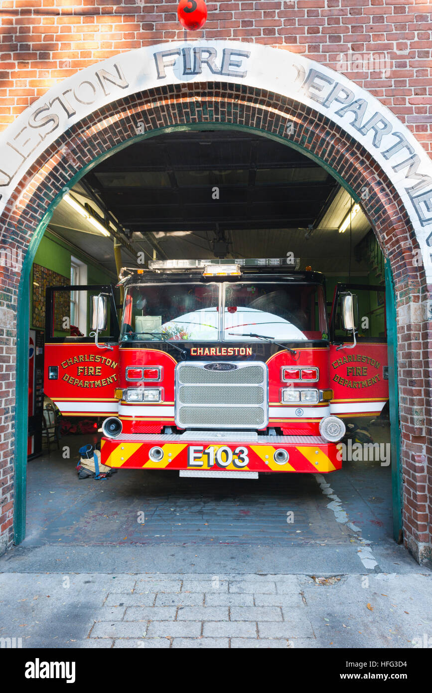 USA South Carolina Charleston Fire Department station Pierce engine ...