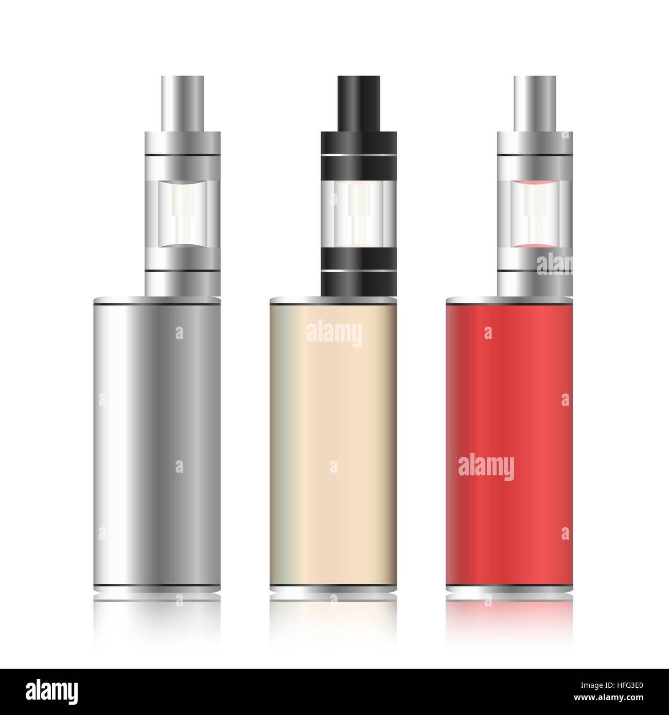 Vape Box. Electronic Cigarette Set. Colorful Vaporize Box Isolated On ...