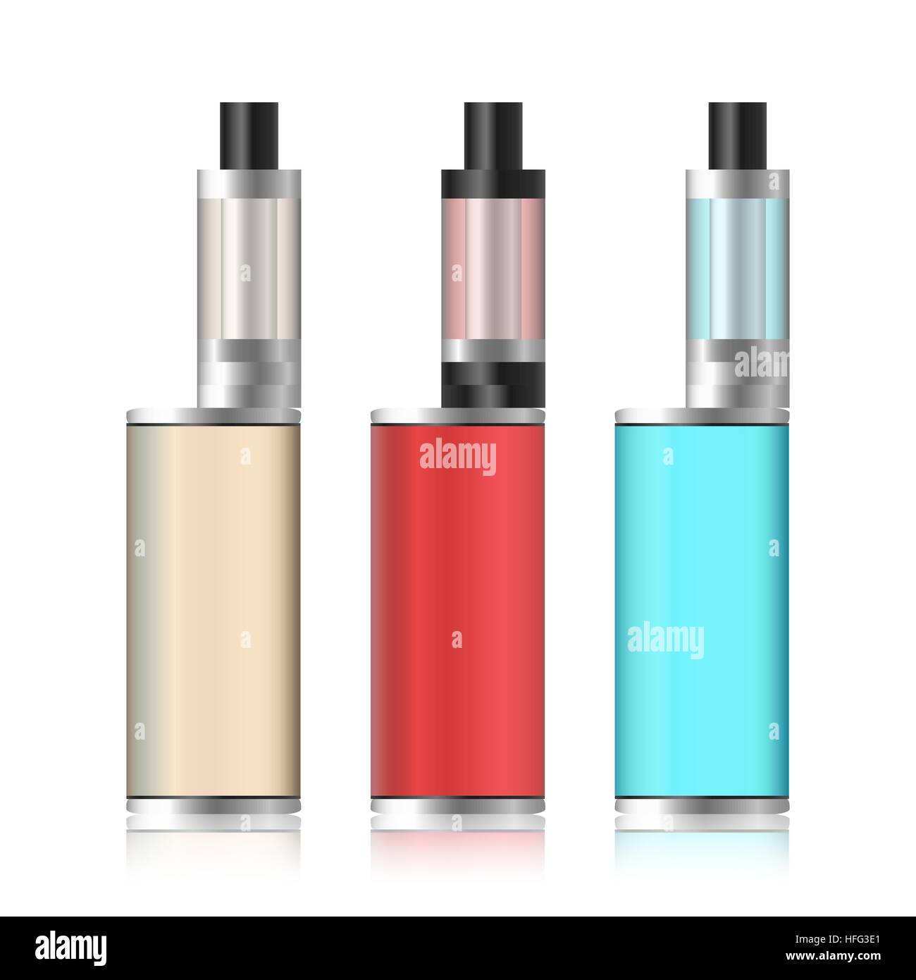 Vape Box. Electronic Cigarette Set. Colorful Vaporize Box Isolated On ...