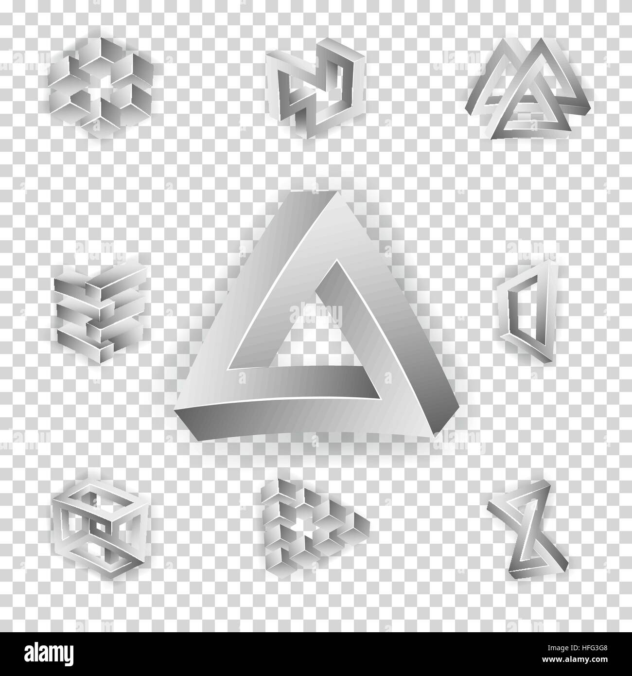 Impossible Shapes Set. Transparence Background. Trendy Creative Figures ...