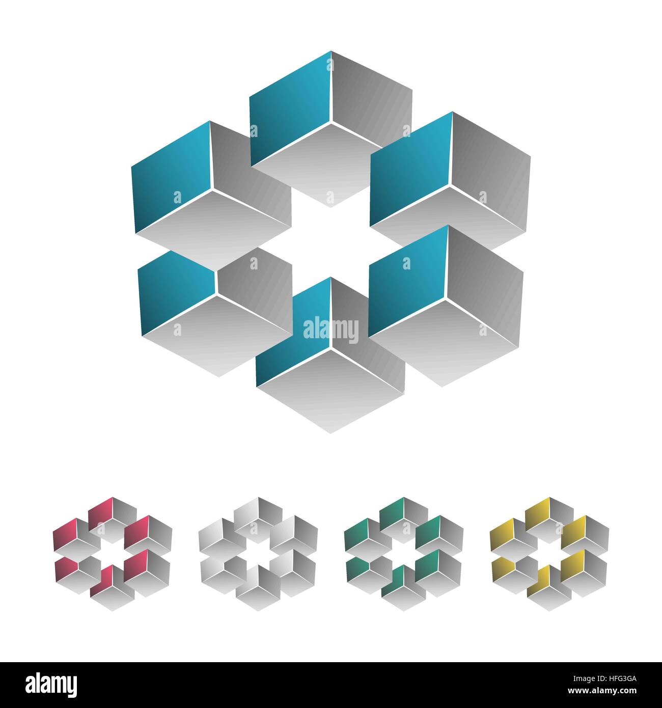 Impossible Shape. White Background. Colorful Trendy Creative Sign With ...