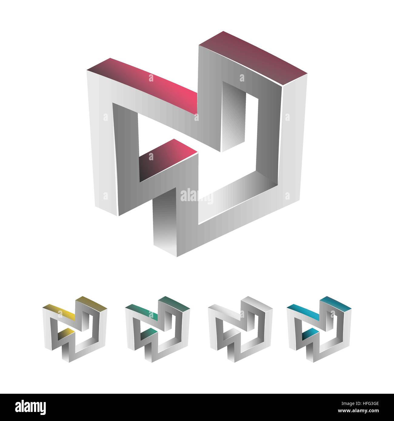 Impossible Shape. White Background. Colorful Trendy Creative Sign With ...