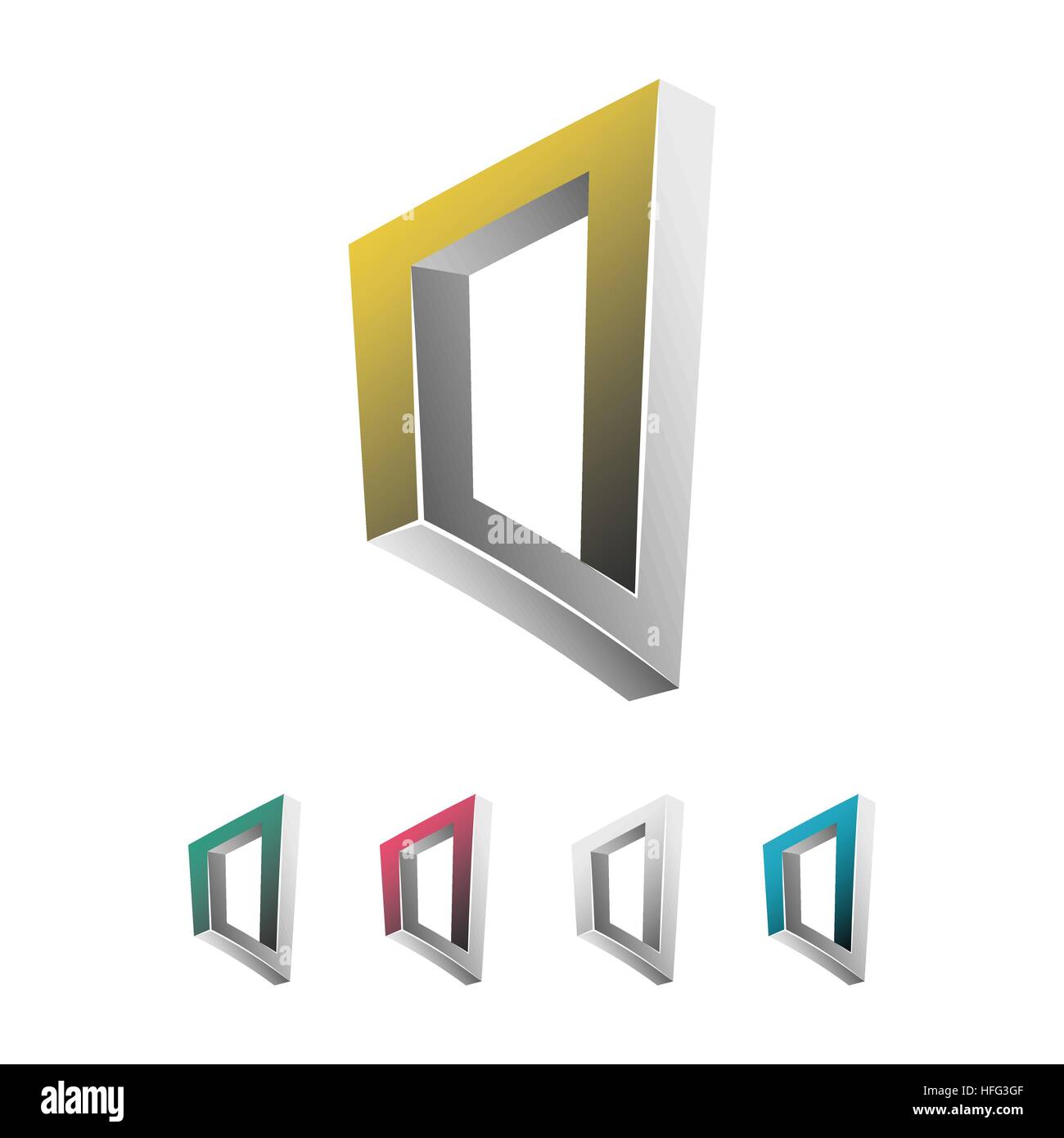 Impossible Shape. White Background. Colorful Trendy Creative Sign With ...