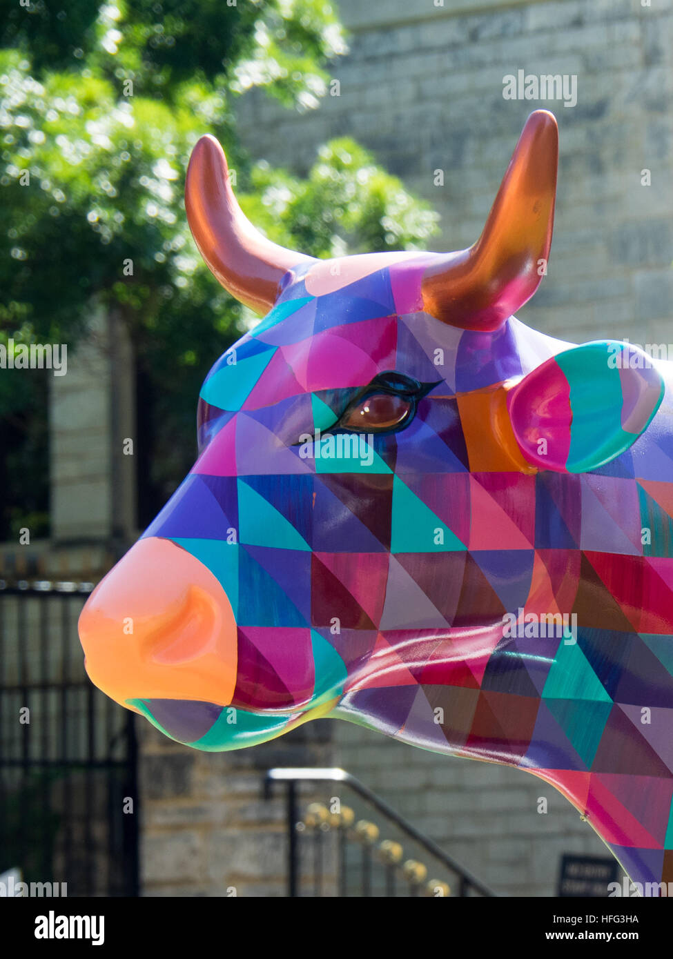 A life size cow sculpture in CowParade Perth 2016, a public art ...
