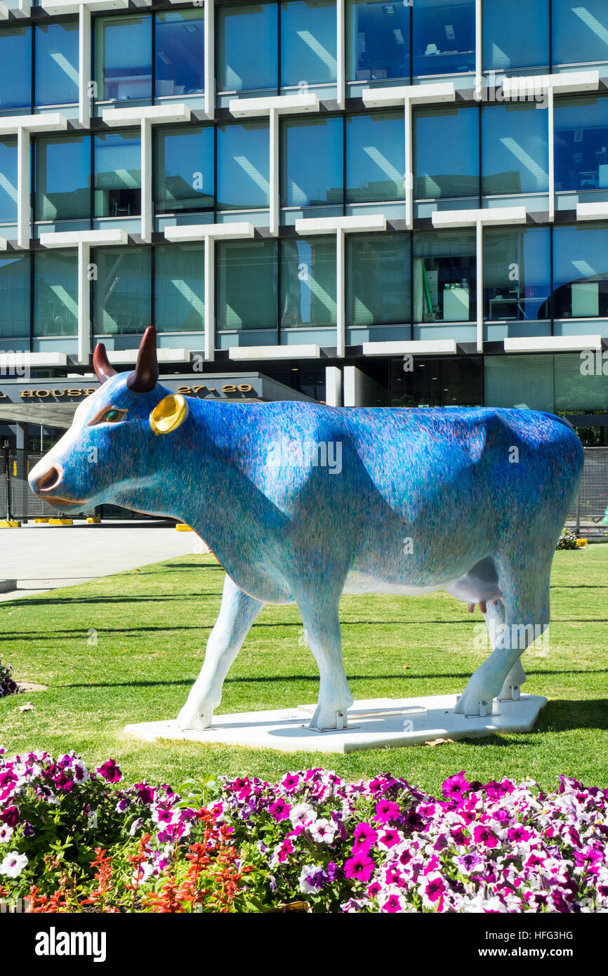 A life size cow sculpture in CowParade Perth 2016, a public art ...