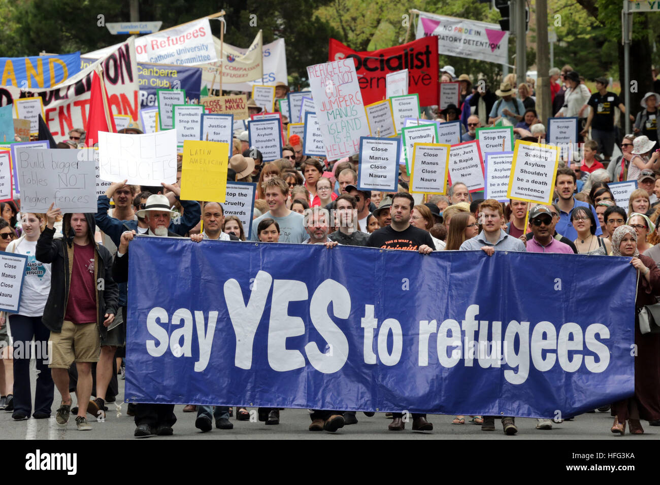 Photograph From The Rally For Refugees Palm Sunday Protest In Canberra