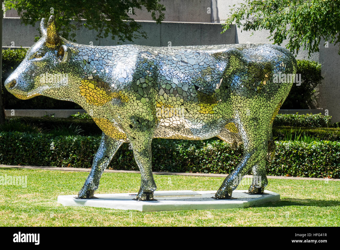 A life size cow sculpture in CowParade Perth 2016, a public art ...