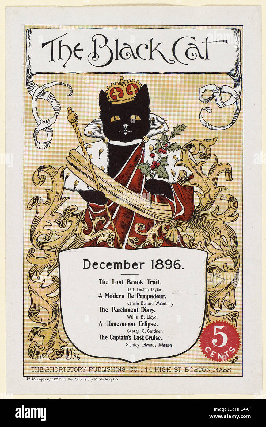 The black cat, December 1896 Stock Photo - Alamy