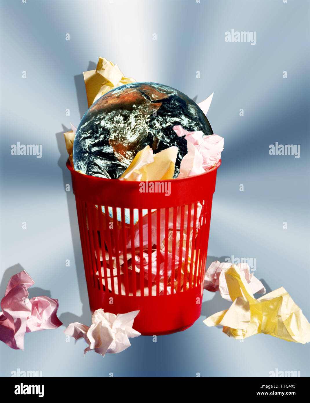 The Earth in a Trash Stock Photo - Alamy