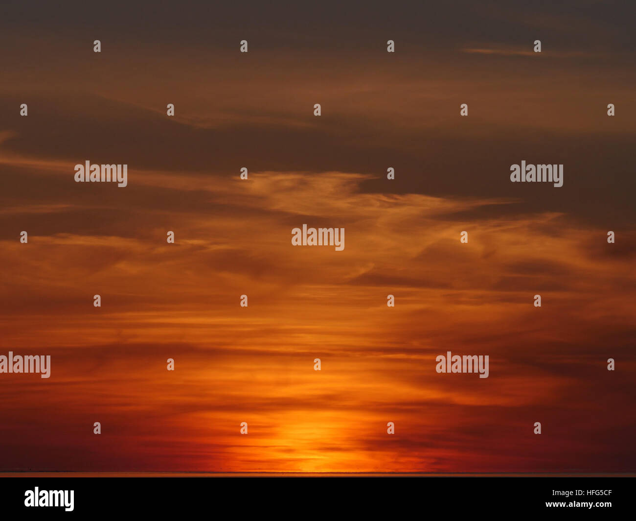 Sunset on the Sea, near Marsala in Sicily, Italy Stock Photo - Alamy