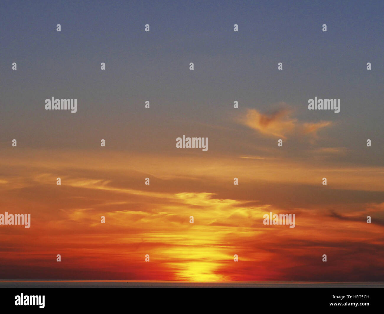 Sunset on the Sea, near Marsala in Sicily, Italy Stock Photo - Alamy