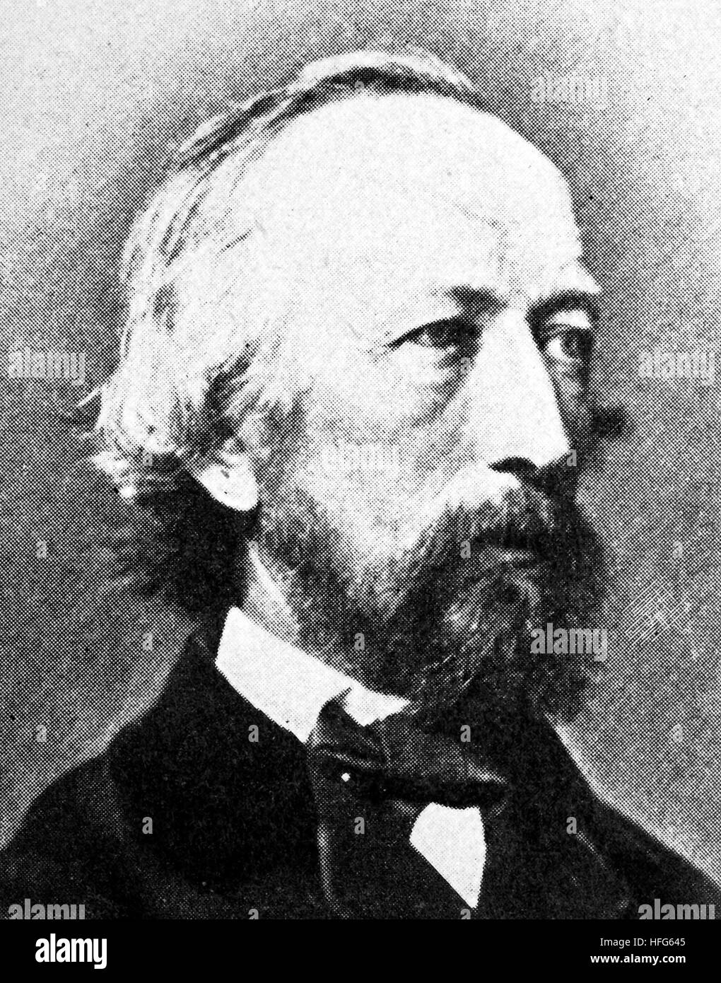 Klaus Groth, 1819 - 1899, was a Low German poet, reproduction photo ...