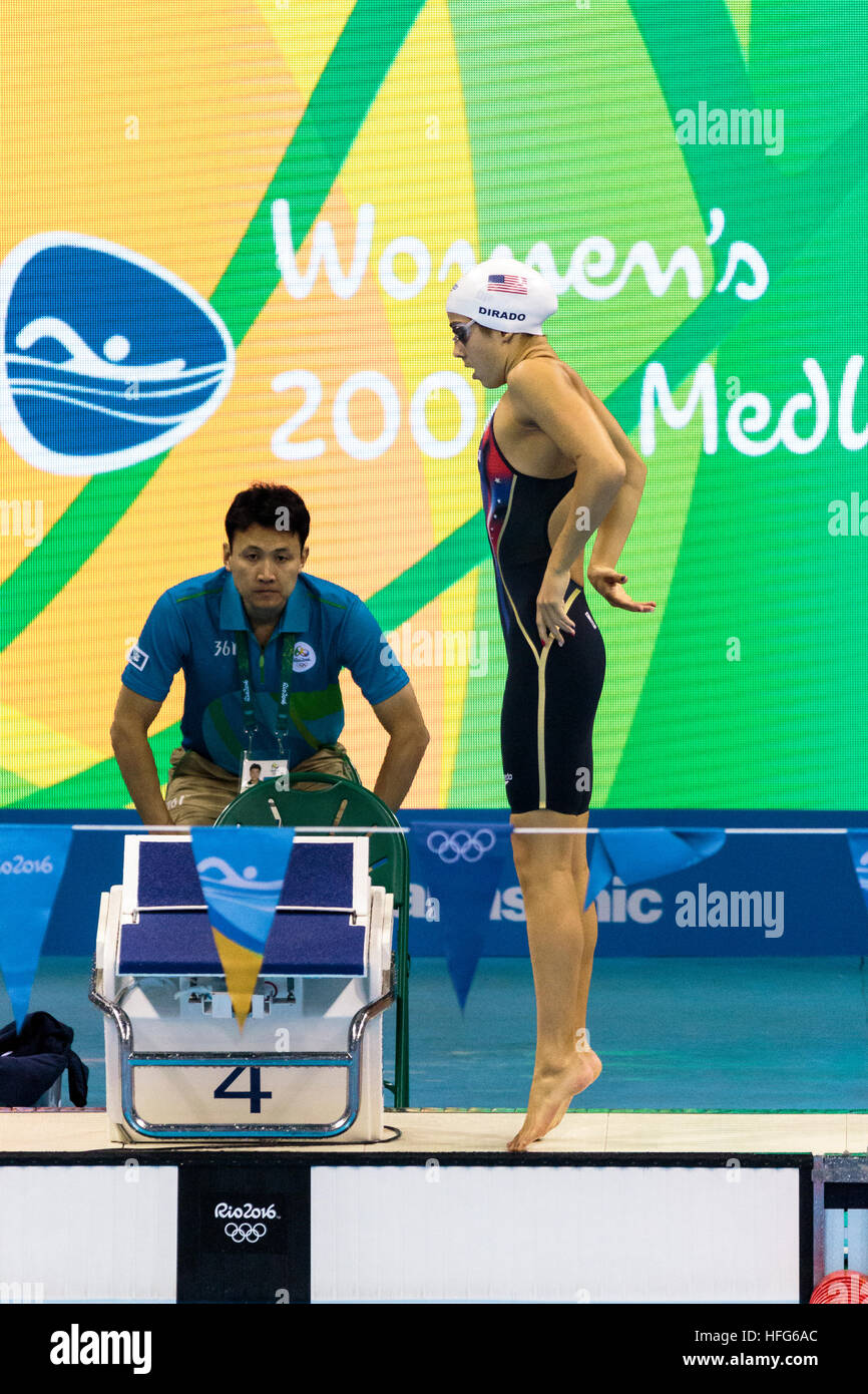 Rio de Janeiro, Brazil. 8 August 2016. Madeline DiRado (USA) competing ...