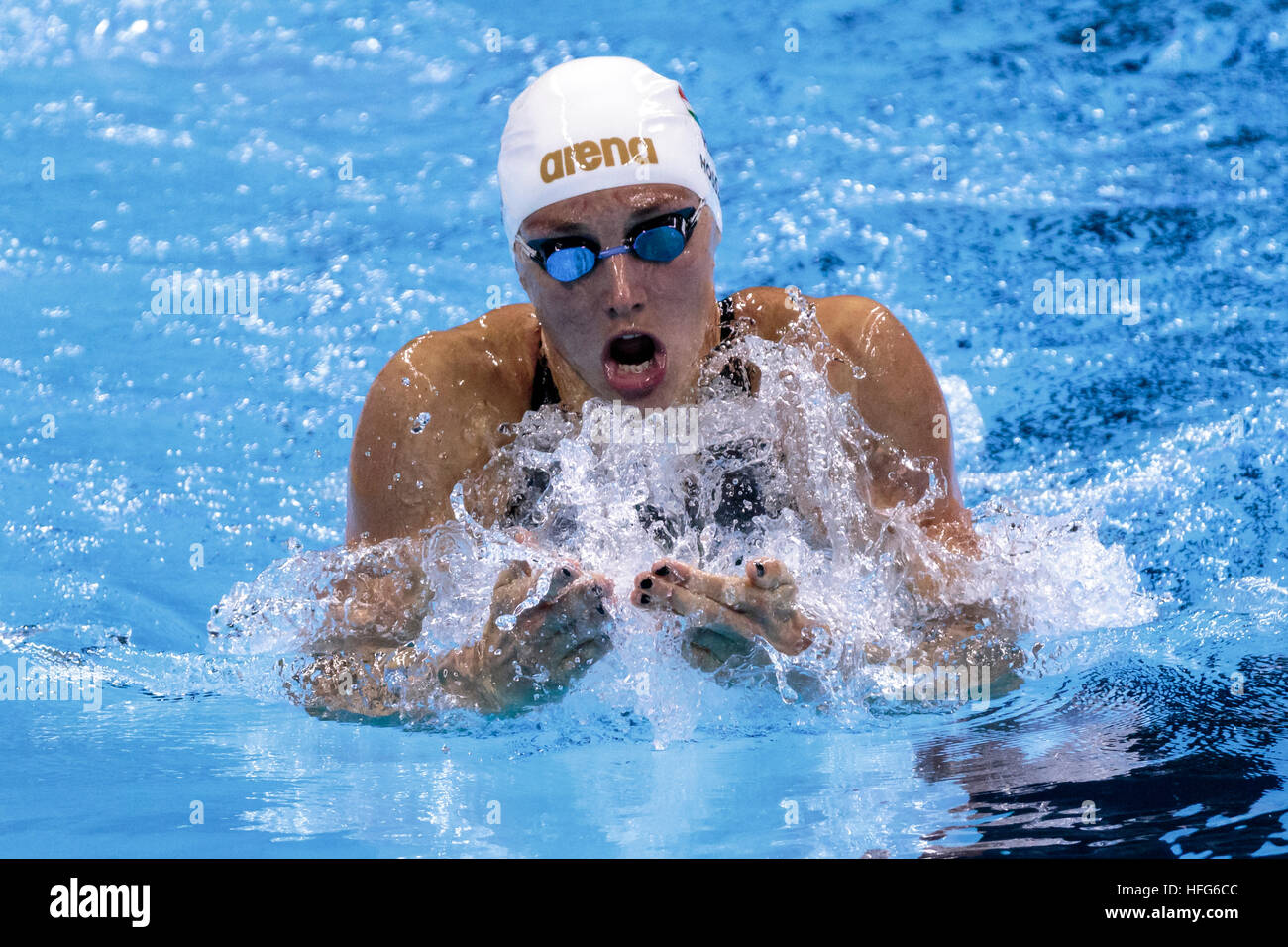 Rio de Janeiro, Brazil. 8 August 2016. Katinka Hosszu (HUN) competing ...