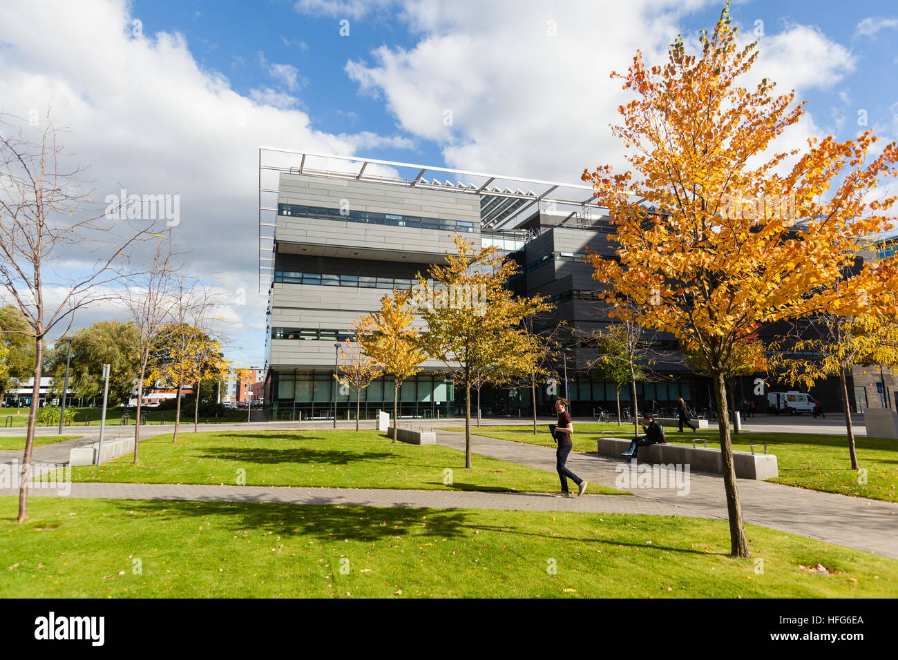 Alan Turing building in autumn, The University of Manchester, UK Stock ...