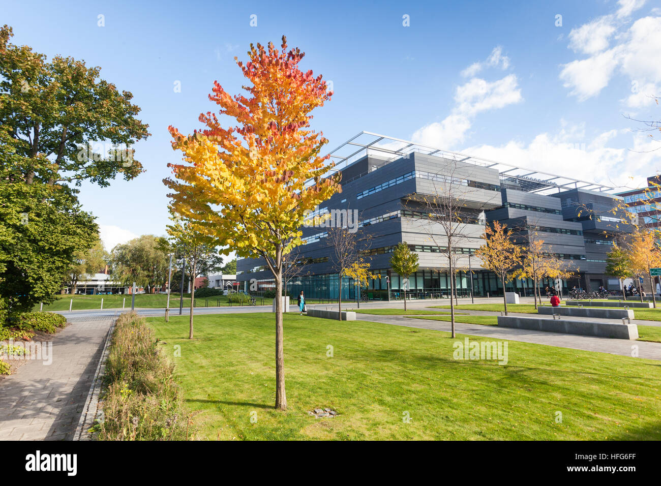 Alan Turing building in autumn, The University of Manchester, UK Stock ...