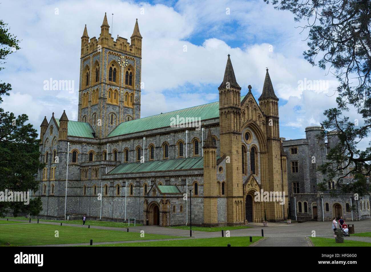 Buckfast Abbey exterior view Stock Photo - Alamy