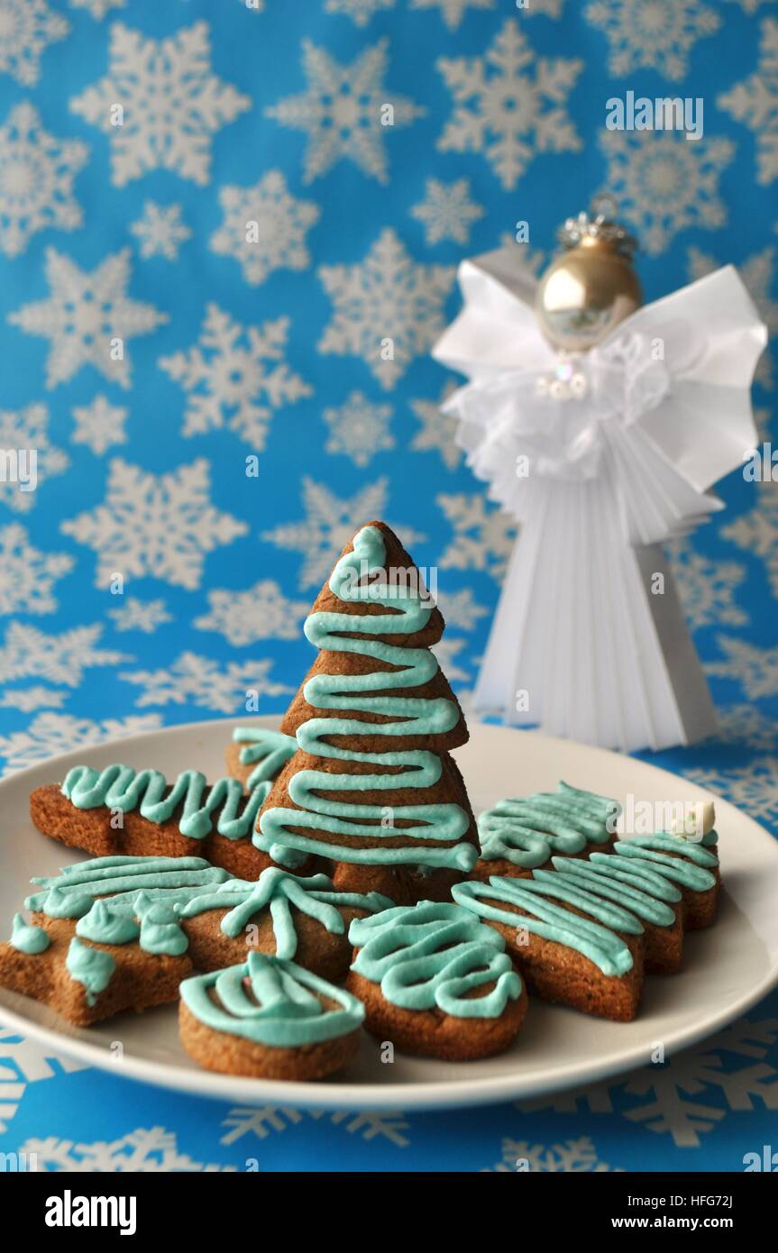 Close up of various festive Christmas holiday sweets, treats and ...