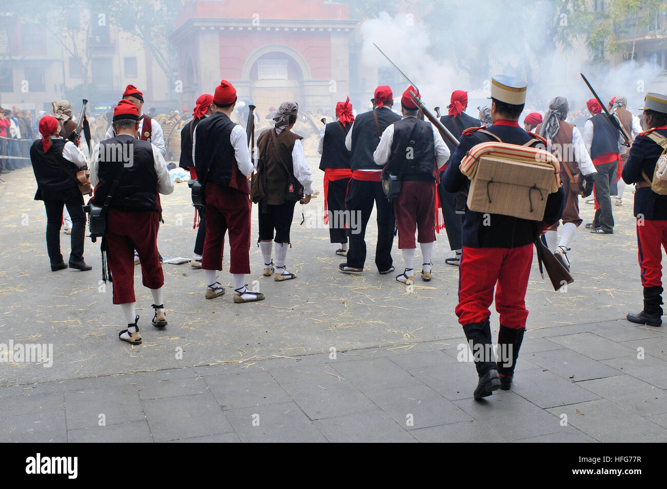 Dramatized representation of the revolt of the soldiers of 1870. Square ...