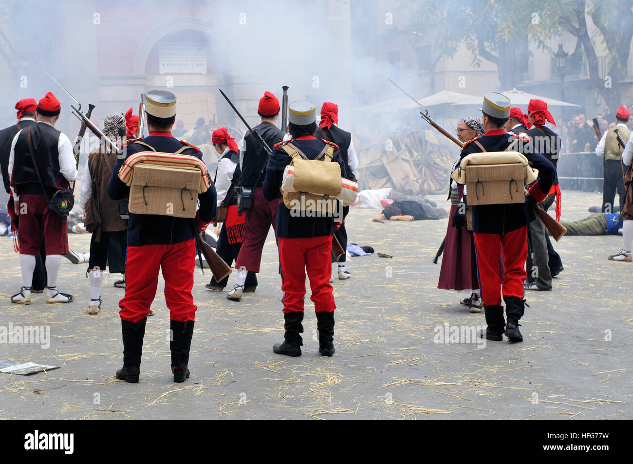 Dramatized representation of the revolt of the soldiers of 1870. Square ...