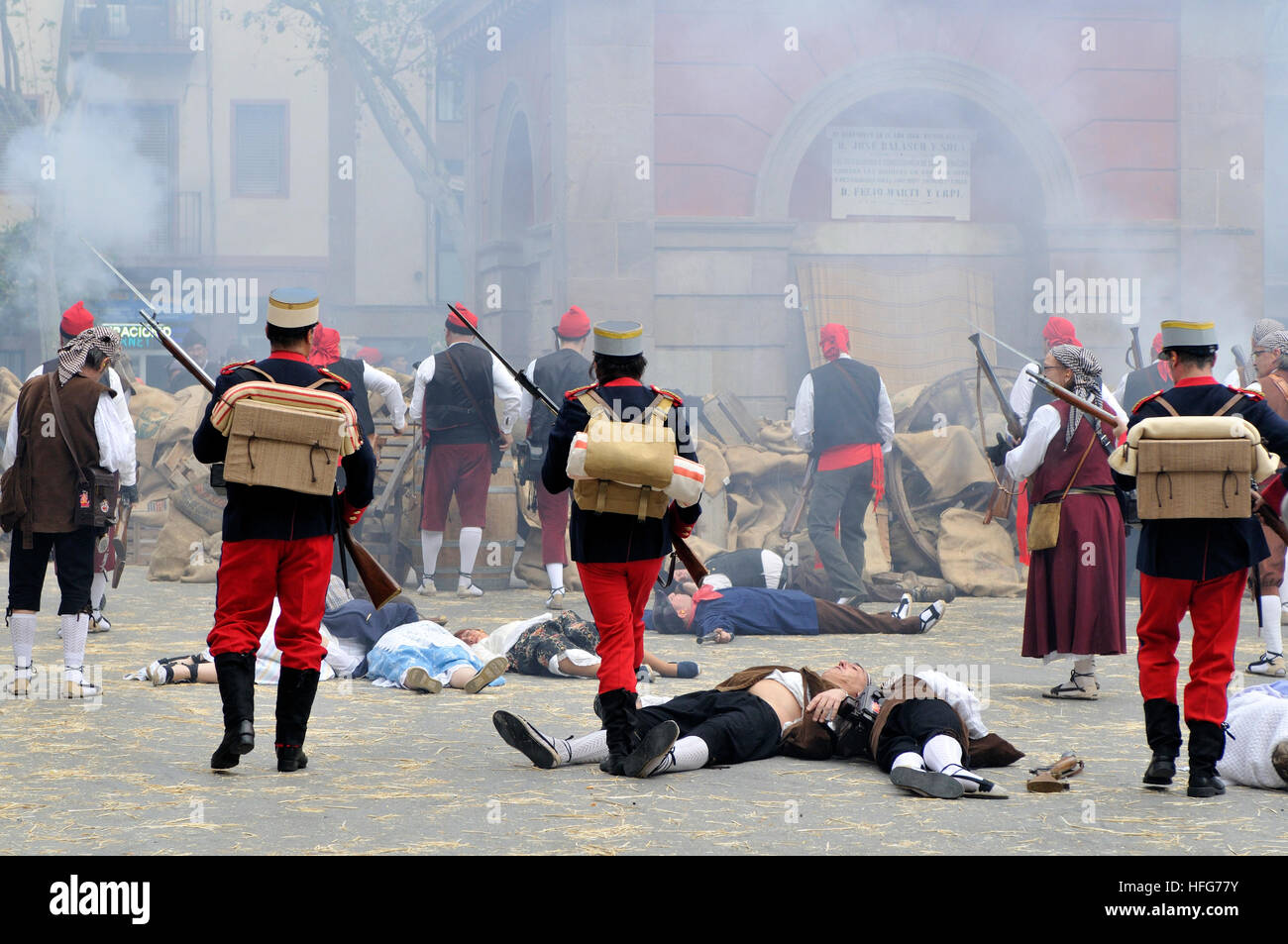 Dramatized representation of the revolt of the soldiers of 1870. Square ...
