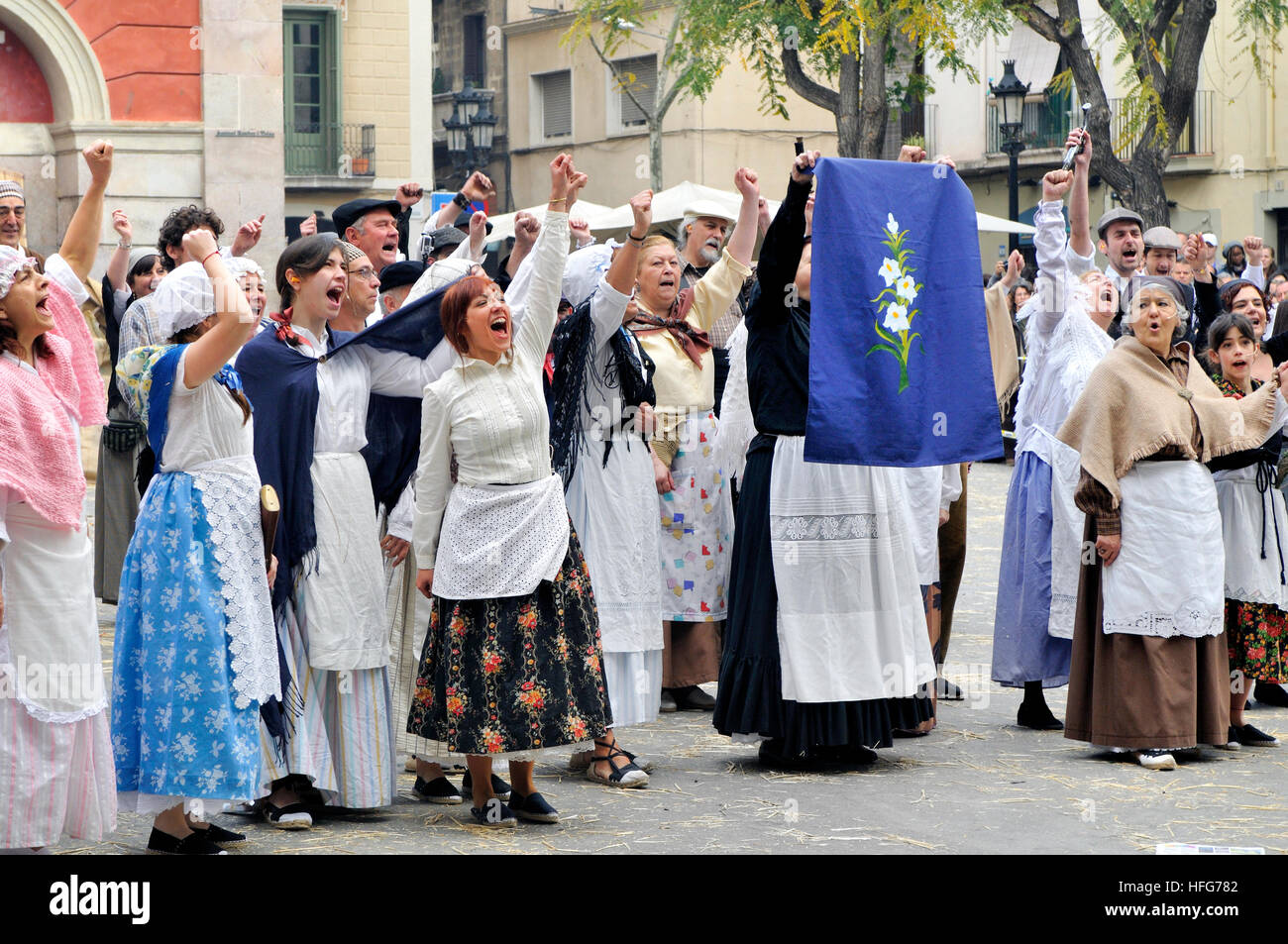 Dramatized representation of the revolt of the soldiers of 1870. Square ...