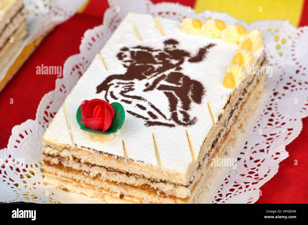 Sant Jordi (April 23rd) fest special cake, Barcelona. Catalonia, Spain ...