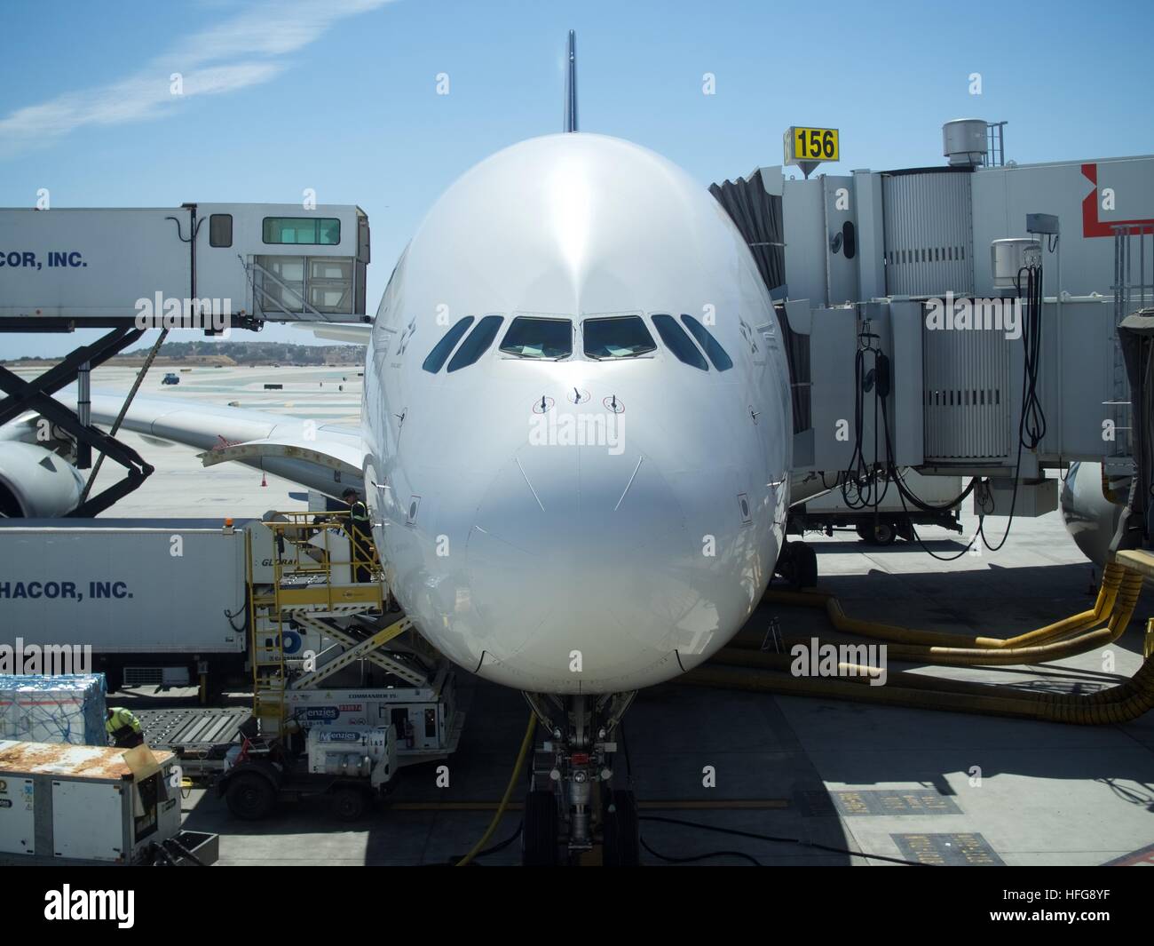 Singapore airlines airbus A380 white aircraft airplane modern flight ...