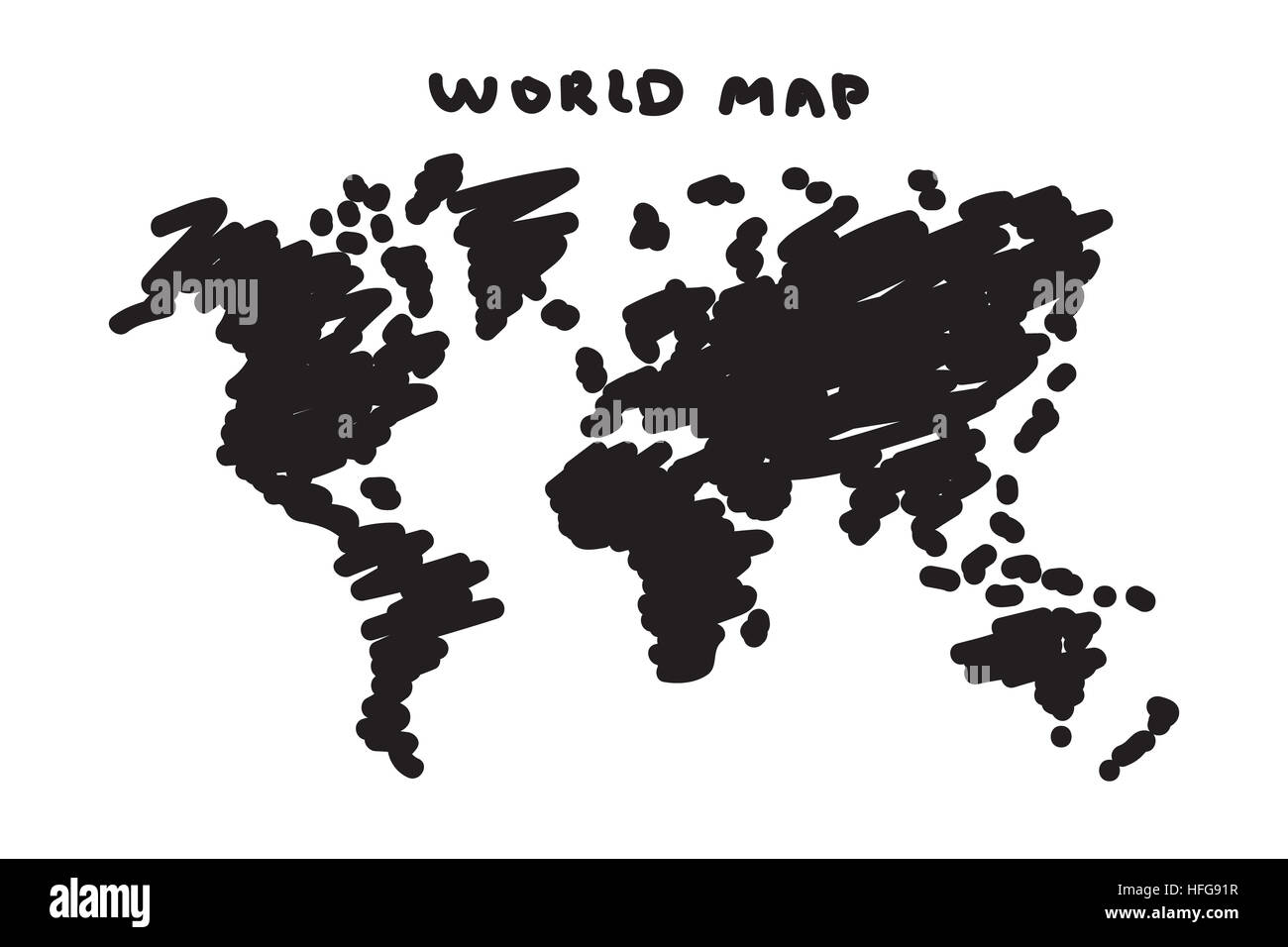World map flat drawing hi-res stock photography and images - Alamy