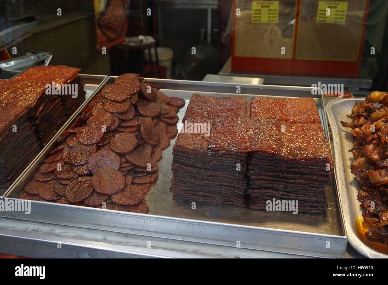 slices of dried meat or bakwa Stock Photo - Alamy