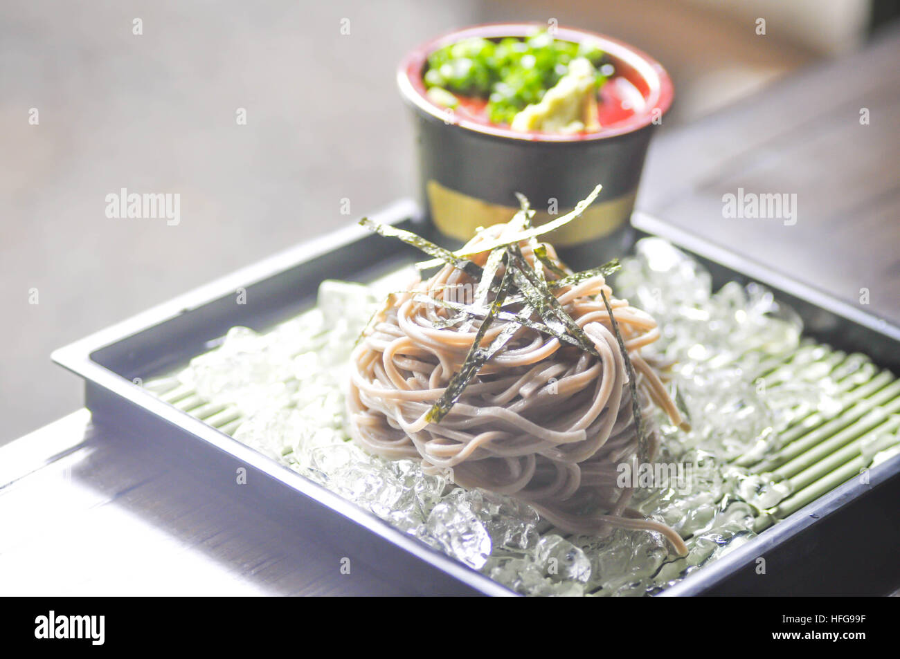 cold soba or cold noodle in Japanese food Stock Photo - Alamy