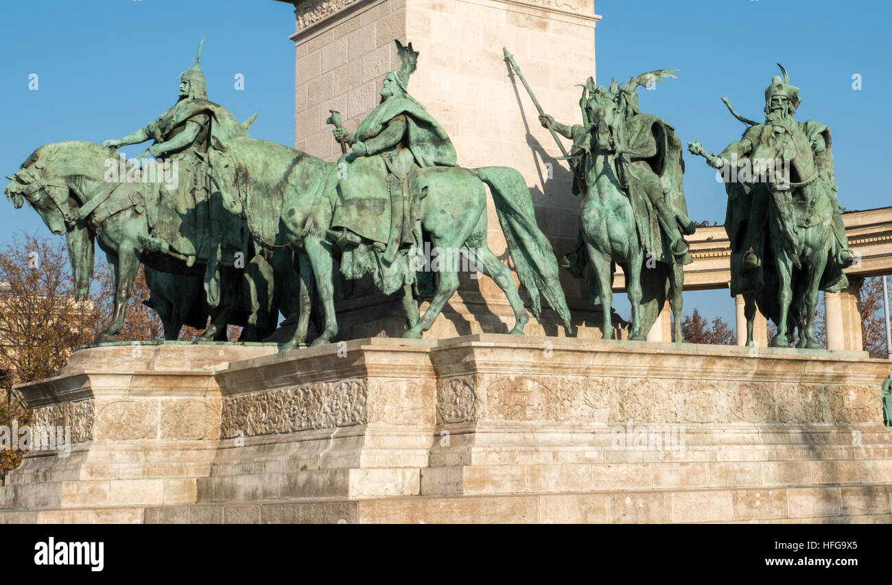 The statue complex in Heroe's square Budapest, Hungary Stock Photo - Alamy