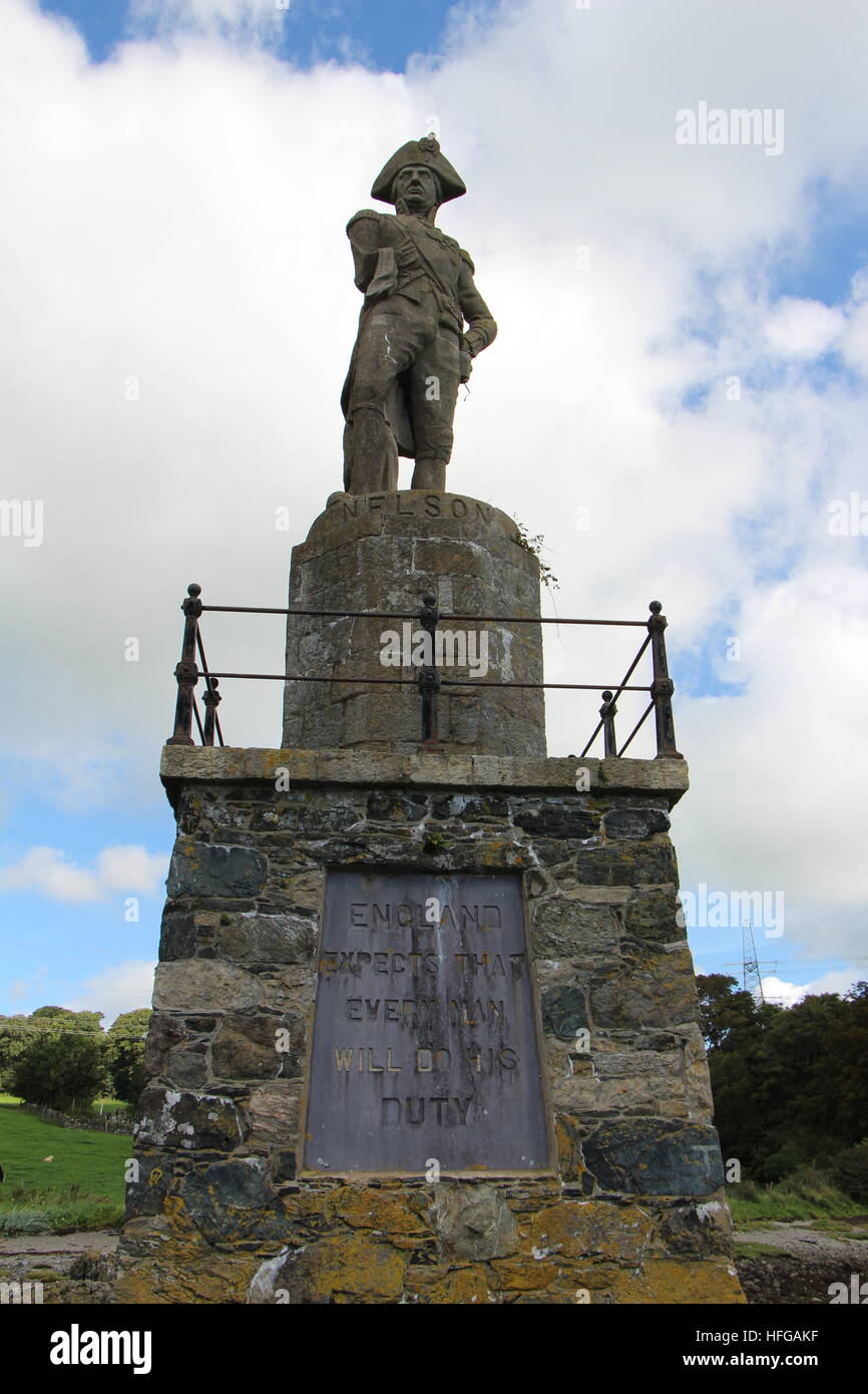 Lord Nelsons monument in the Menai Straits, Anglesey Stock Photo - Alamy