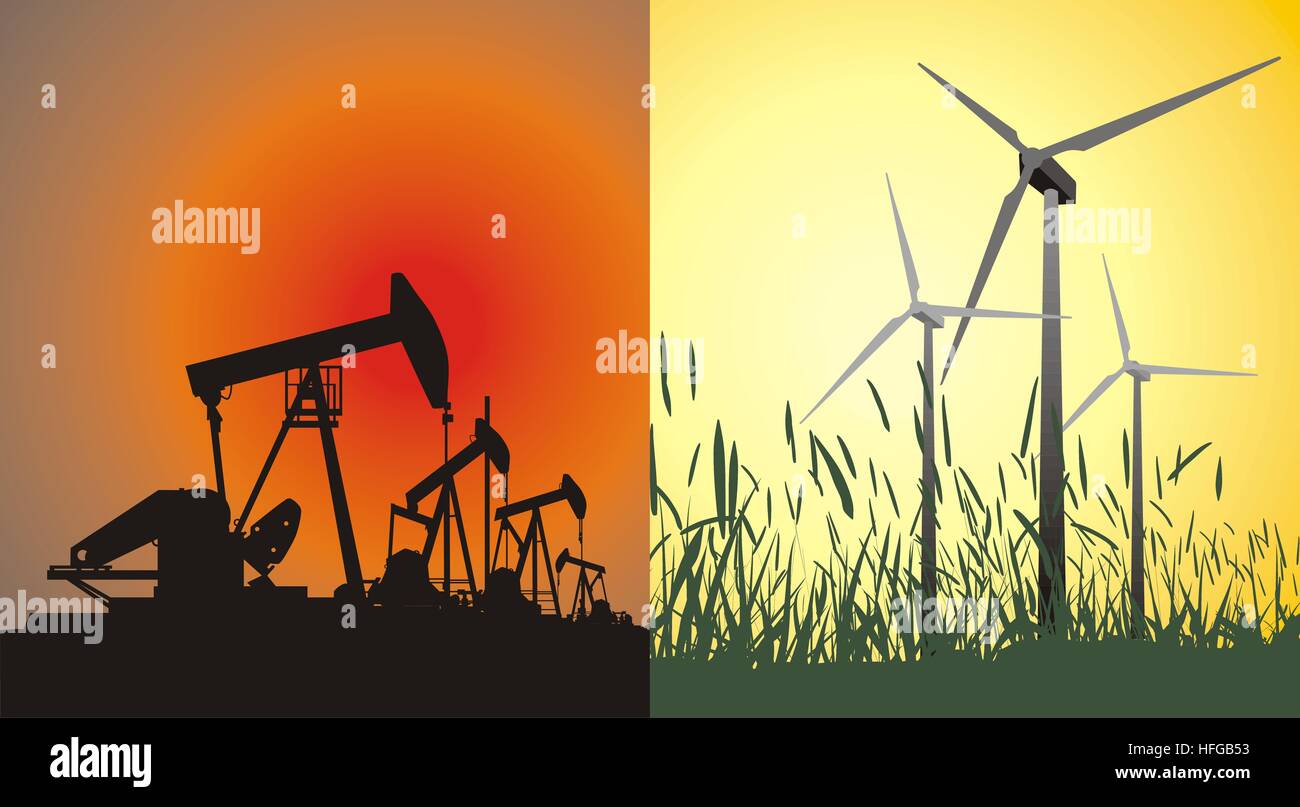 Conventional and renewable energy Stock Photo - Alamy