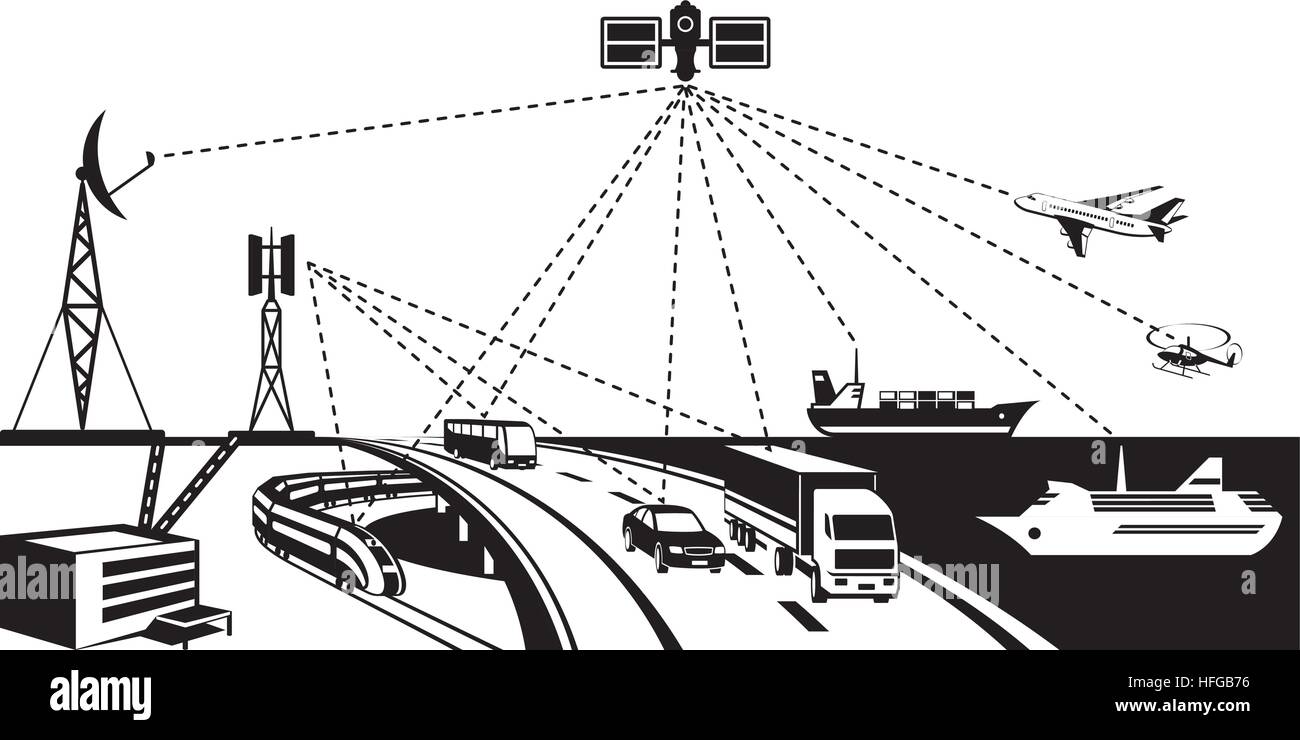 Navigation and vehicle tracking - vector illustration Stock Vector ...