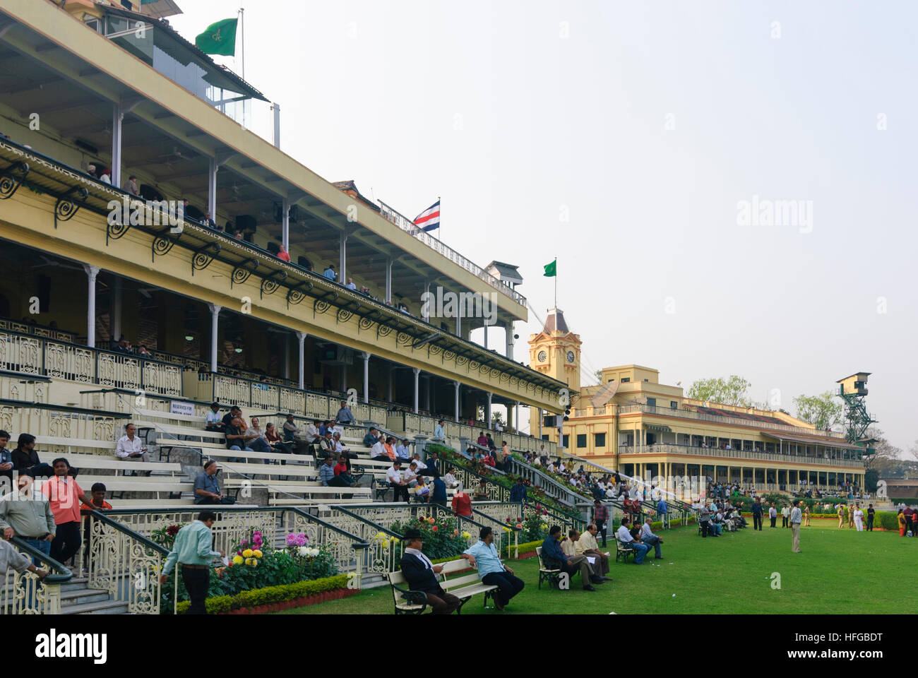 Kolkata (Calcutta, Kalkutta): Raceway grandstand building, West Bengal ...