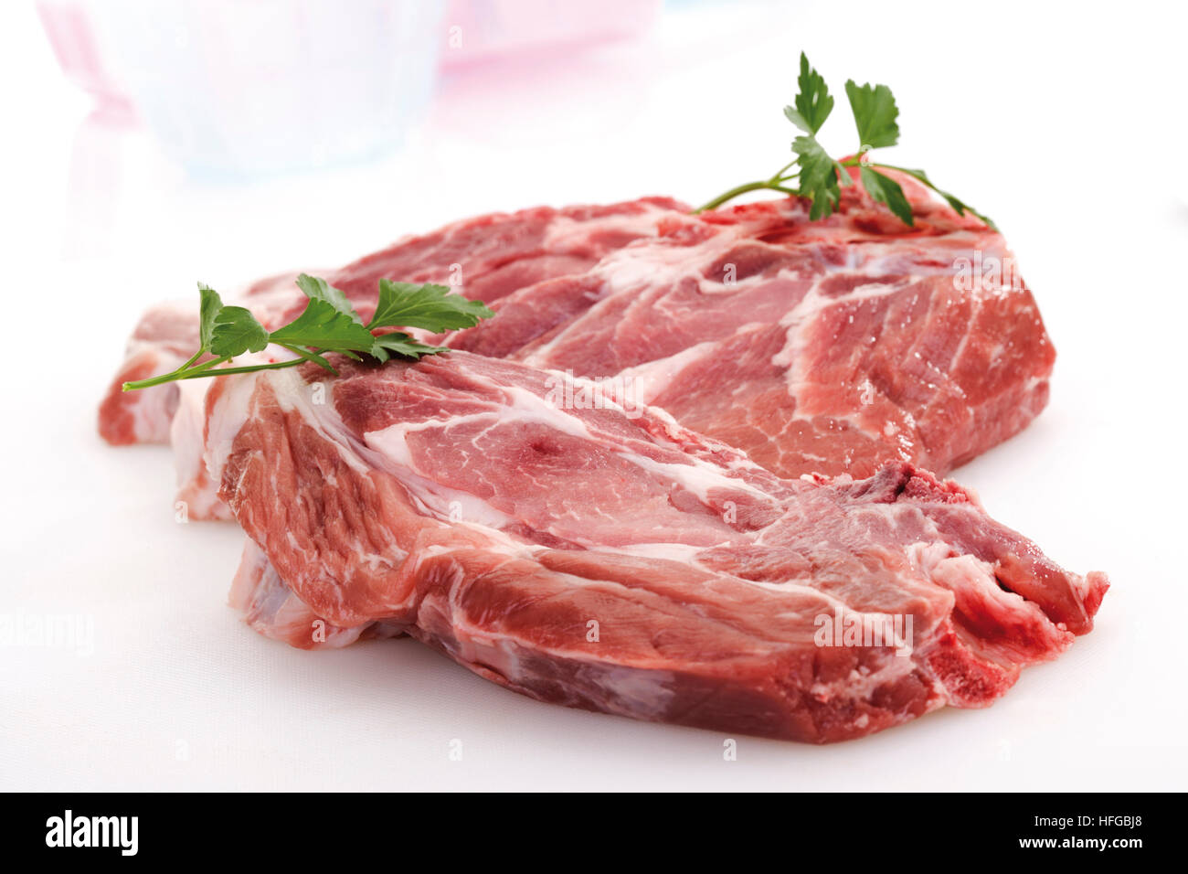 Raw pork cutlets Stock Photo - Alamy