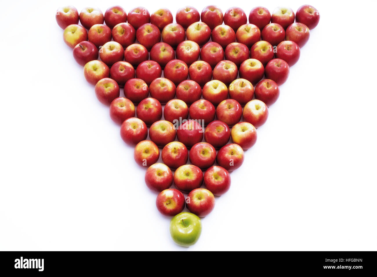 Apples forming a triangle Stock Photo - Alamy