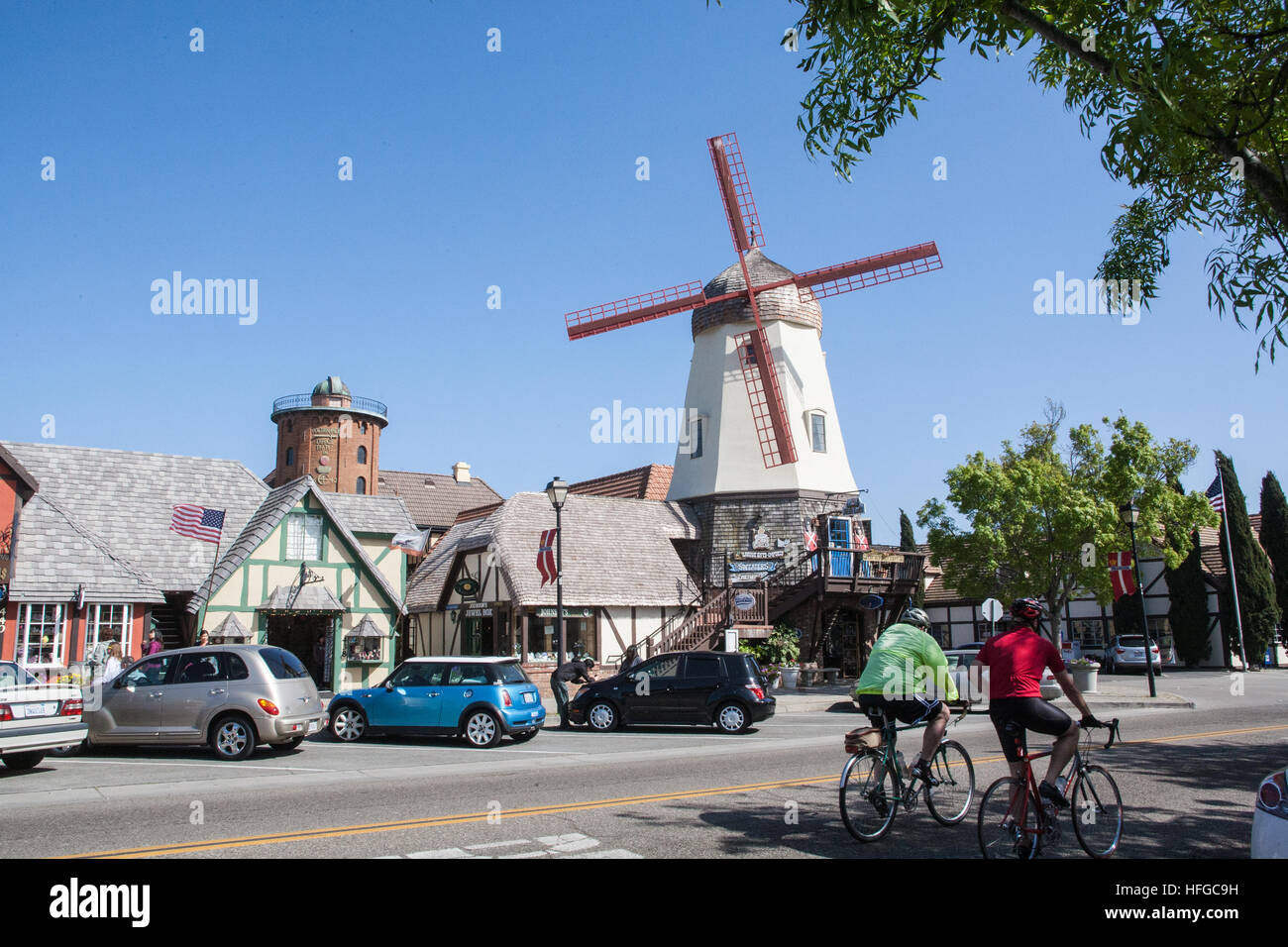 Windmill. Danish style town of Solvang,National Highway 1,Pacific Coast ...