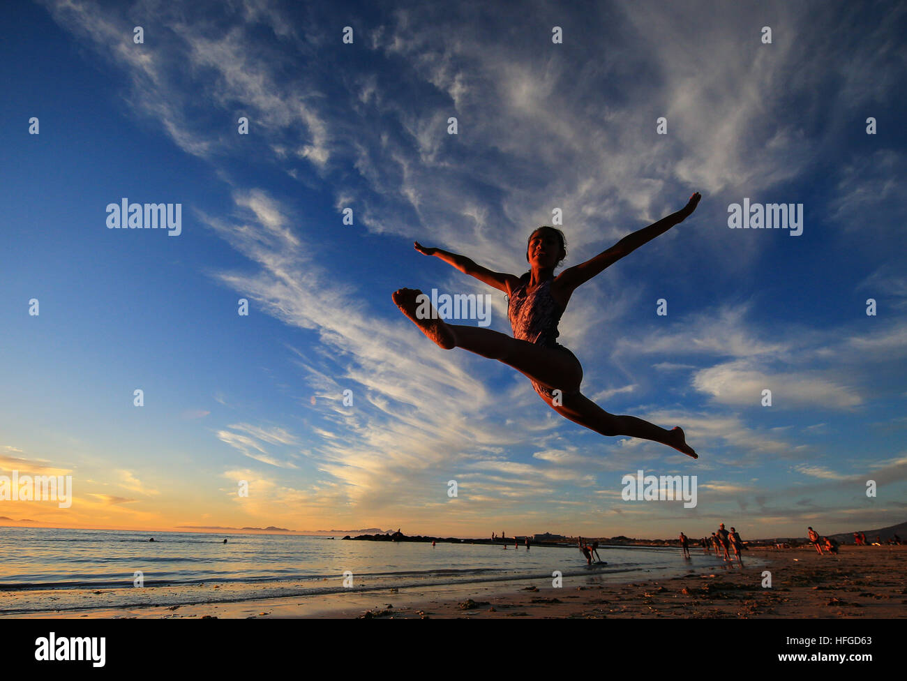CAPE TOWN, SOUTH AFRICA - Friday 30 December 2016, a young girl does ...