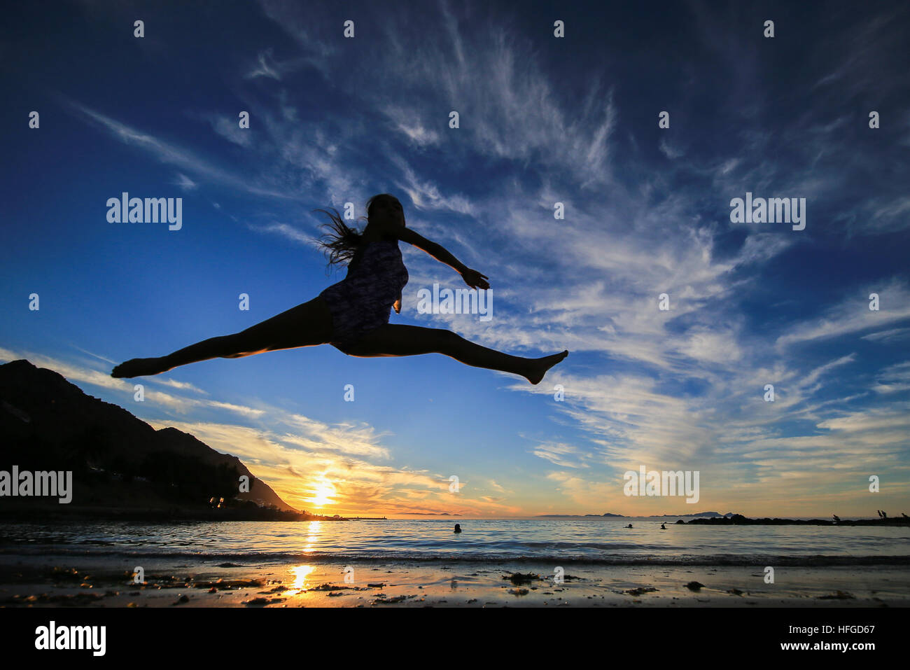 CAPE TOWN, SOUTH AFRICA - Friday 30 December 2016, a young girl does ...