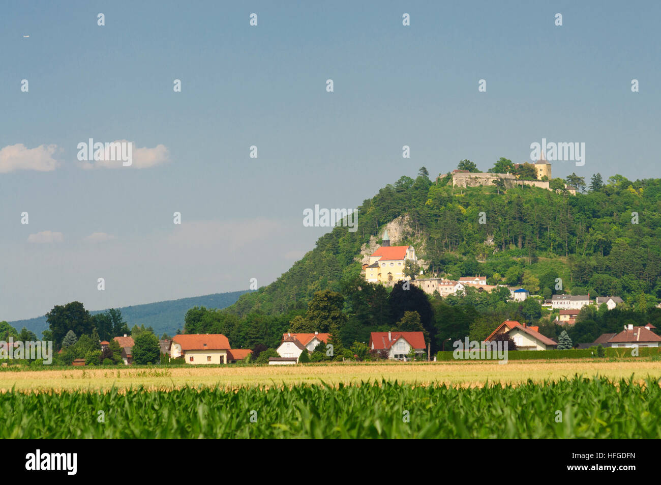 Pitten: Castle and mountain church, Wiener Alpen, Alps ...