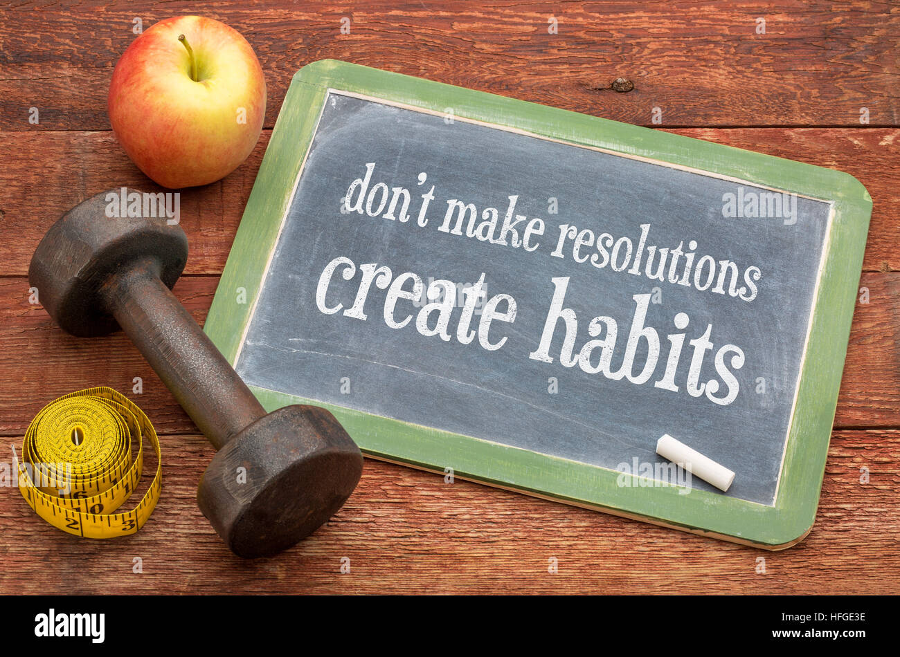 Do not make resolutions, create habits - advice on a vintage slate ...