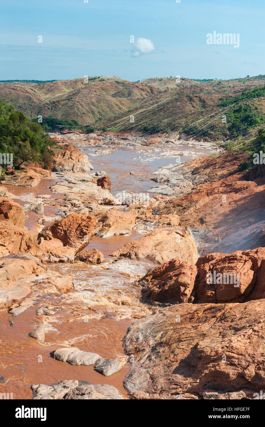 Madagascar, Red river stream of Betsiboka Stock Photo - Alamy